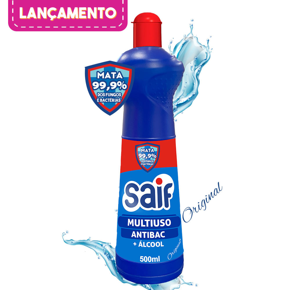 Multiuso Antibac + Álcool Original Squeeze 500ml Saif - Unidade ...